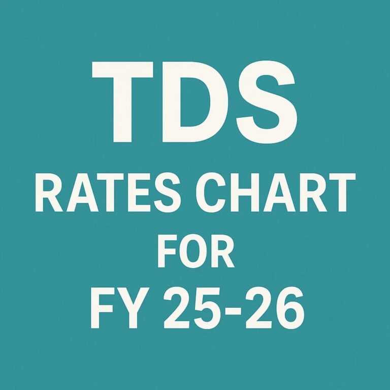 TDS Rates Chart for FY 2025-26 (Complete Guide with Threshold Limits